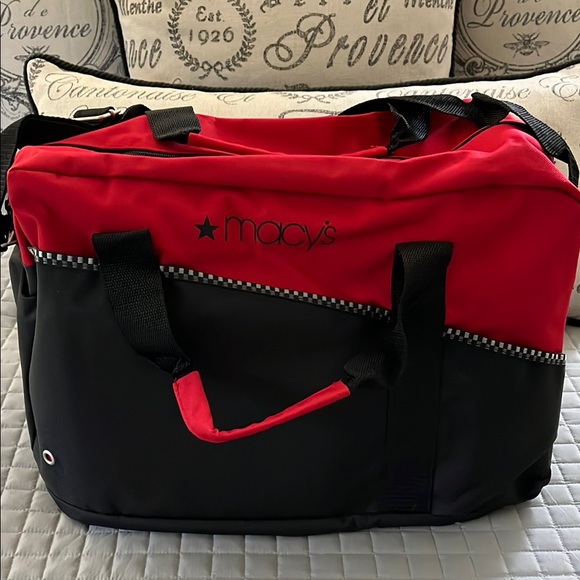 Macy's | Bags | Macys Bold Red And Black Duffel Bag | Poshmark